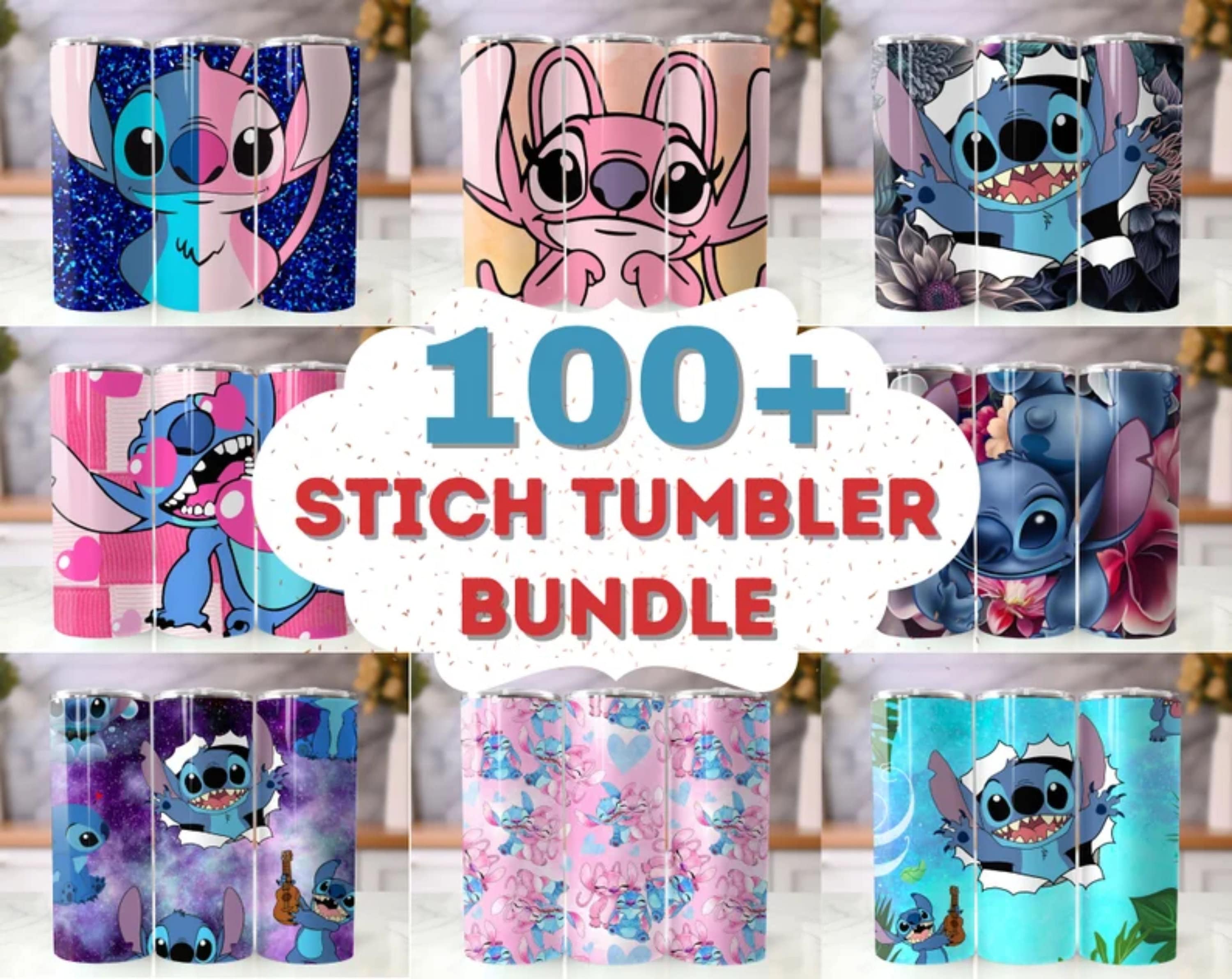 100 Stitch Tumbler Wrap Bundle, Stitch Sublimation Designs, 20 Oz ...