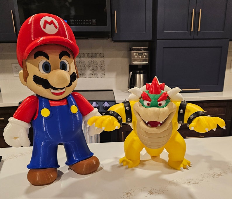 3D Printed 14" Bowser Figurine - Action Figure, Desktop Toy, Mario ...