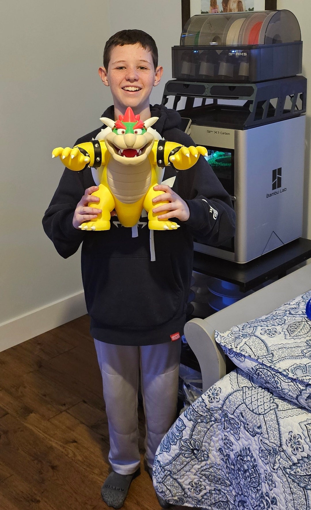 3D Printed 14" Bowser Figurine - Action Figure, Desktop Toy, Mario ...