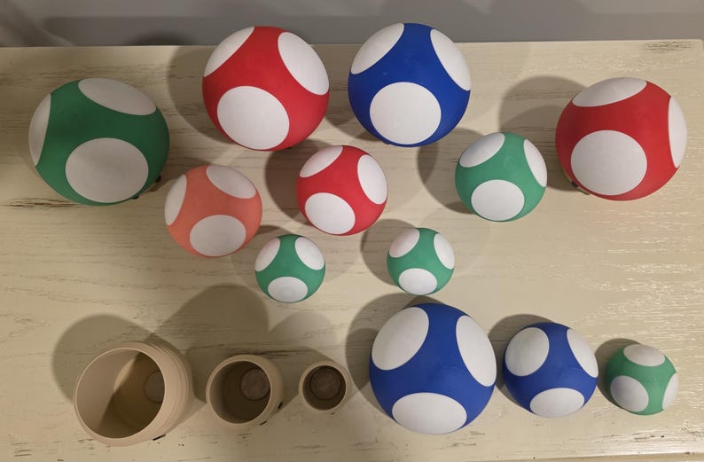 Super Mario Mushroom Container (screw on Top, Jar, Luigi, 3D Print) - Etsy
