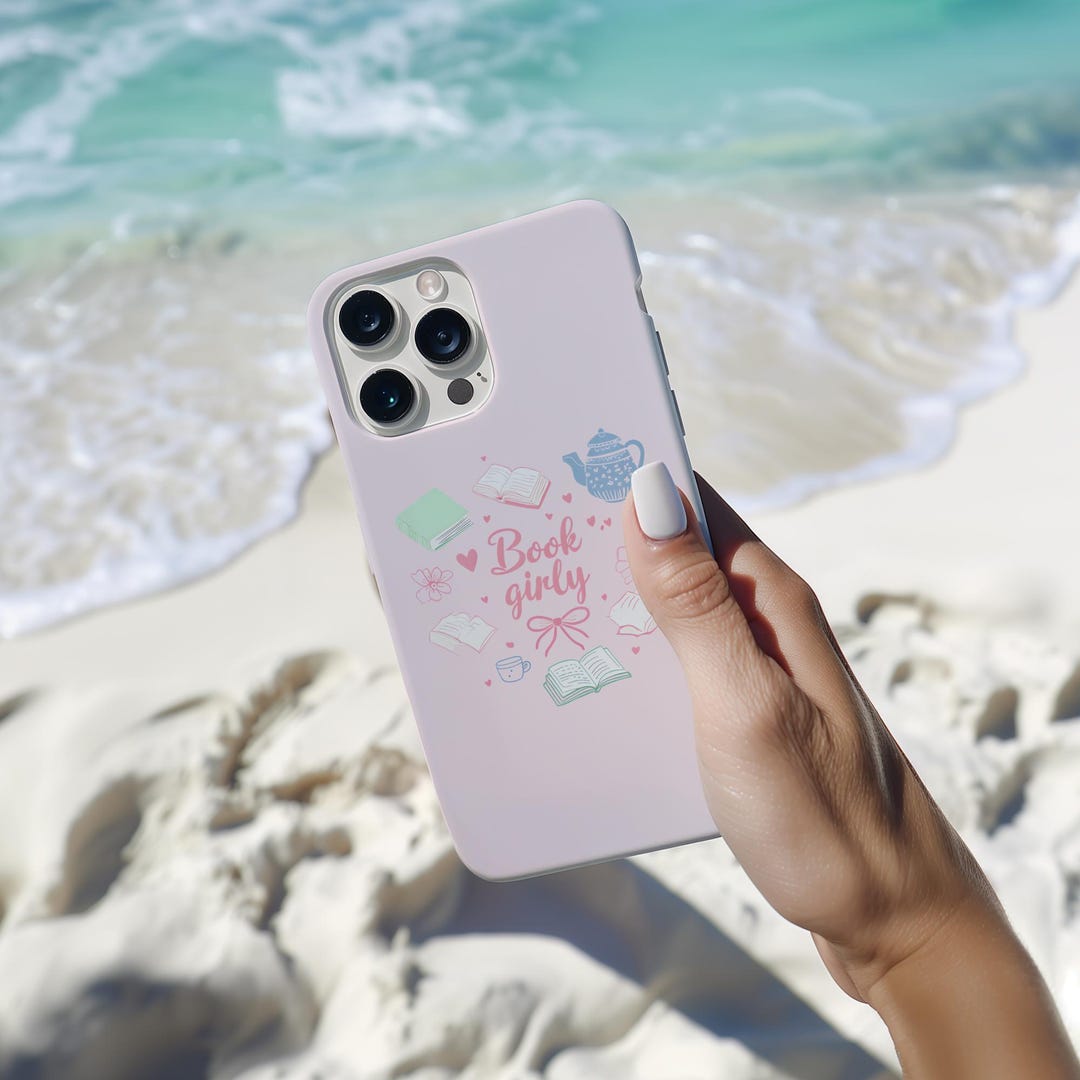 Dreamy Book Girly Aesthetic Phone Case, Coquette Bookish Merch Phone ...