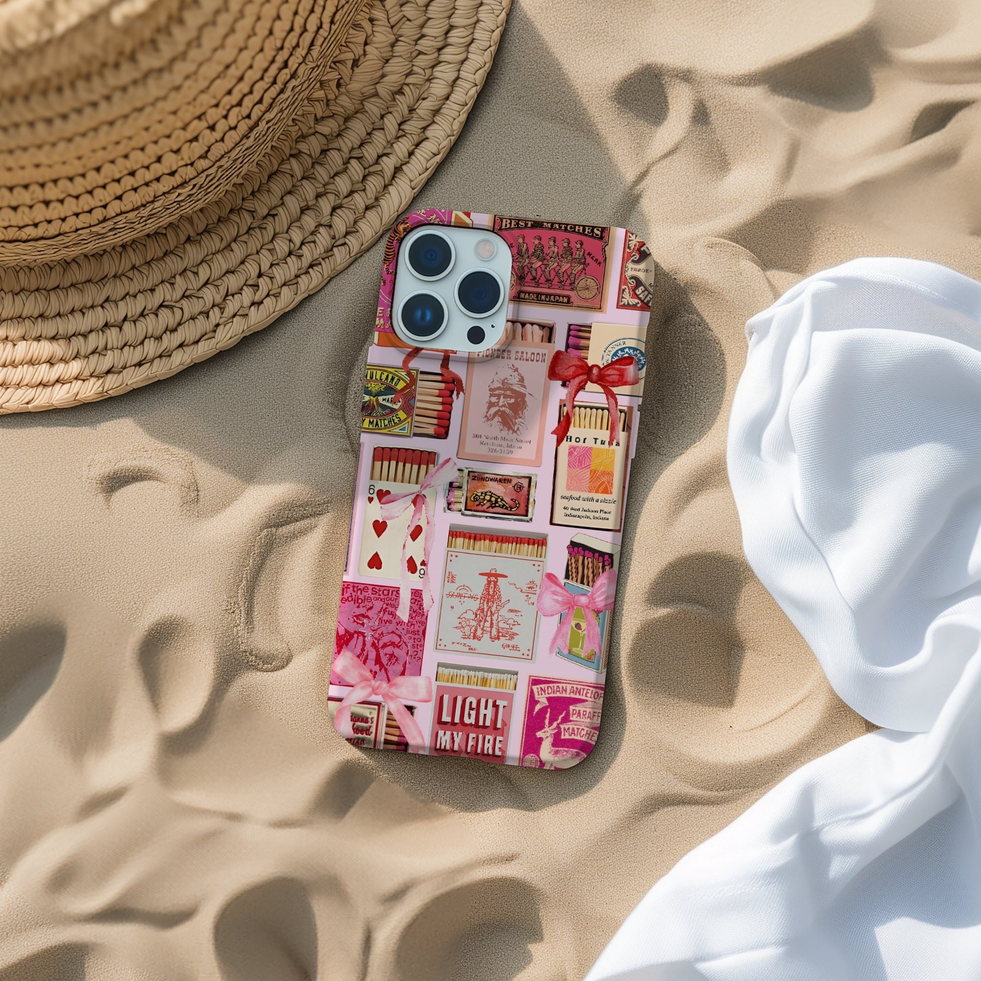 Pink Coquette Vintage Matchbox Collage Phone Case, Cute Preppy ...