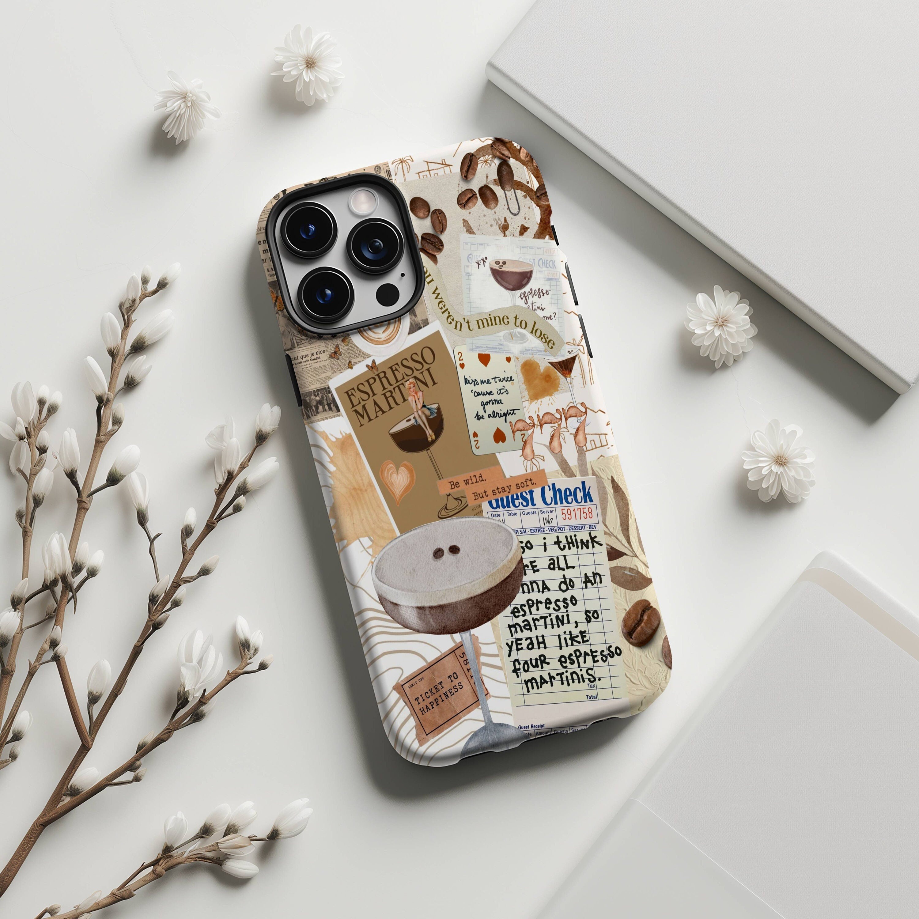 Espresso Martini Collage Phone Case, Trendy Phone Case, Dirty Martini ...
