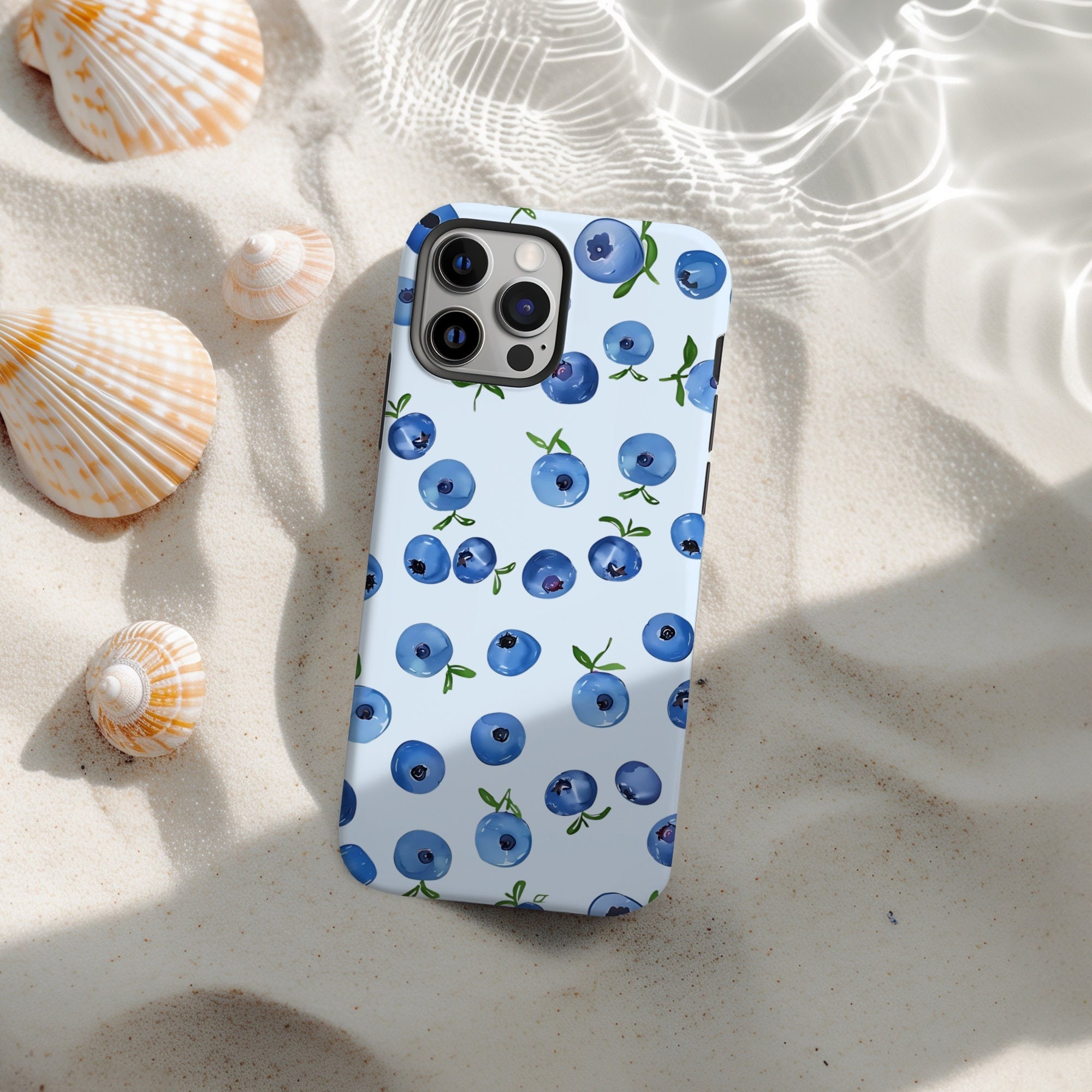 Watercolor Blueberry Milk Phone Case, Trendy Summer Spring Fruit Print ...