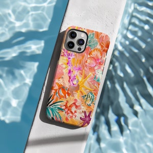 Peachy Seashell Beach Collage Phone Case, Summer Phone Case, Ocean Aesthetic, iPhone 15 14 13 12 ...