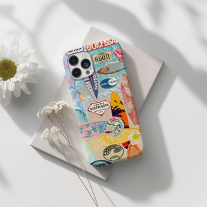 Beachy Surfboard Collage Phone Case, Coconut Girl, Surfer Girl, iPhone ...