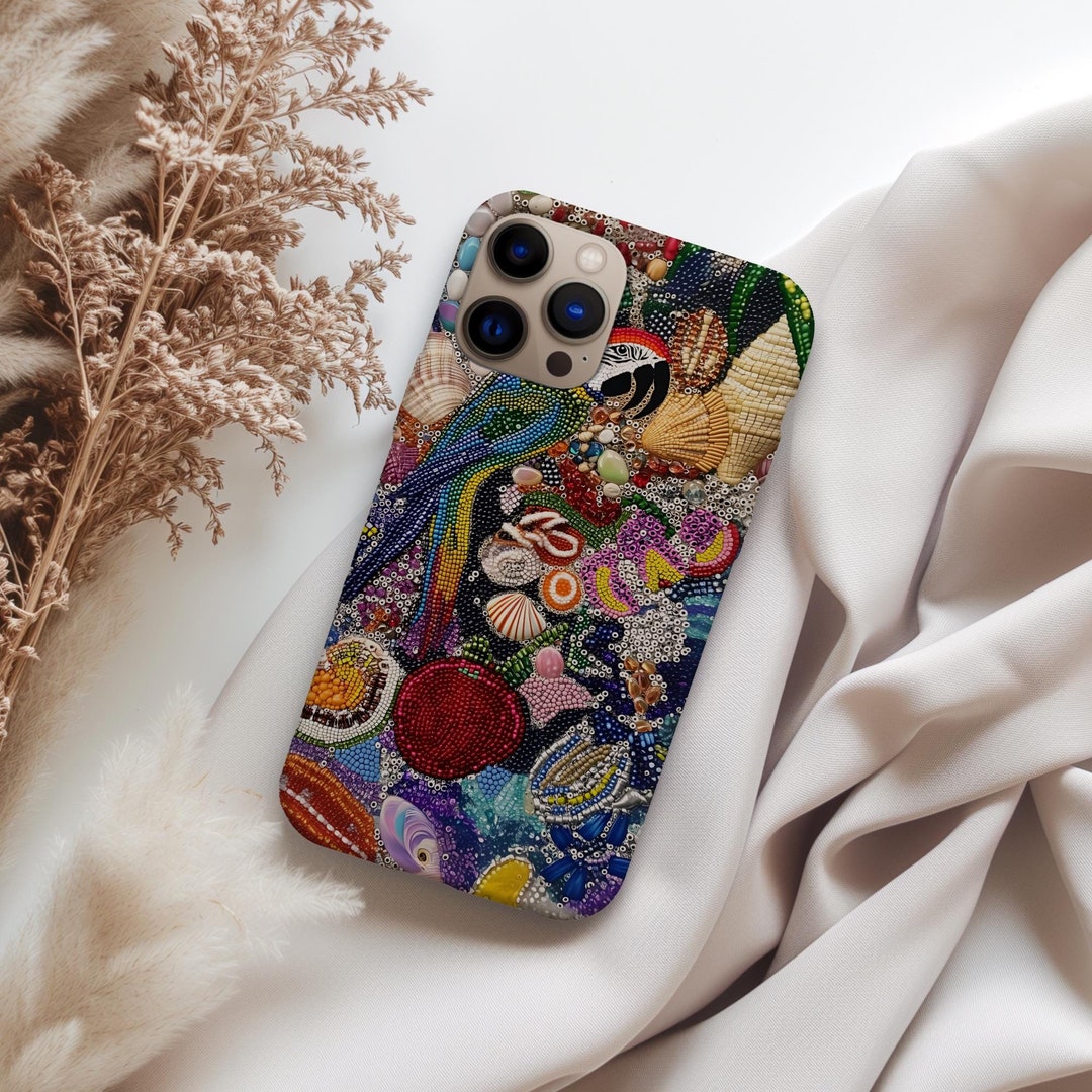 Vintage Tropical Parrot Mosaic Collage Phone Case, Mosaic Tiles Art ...
