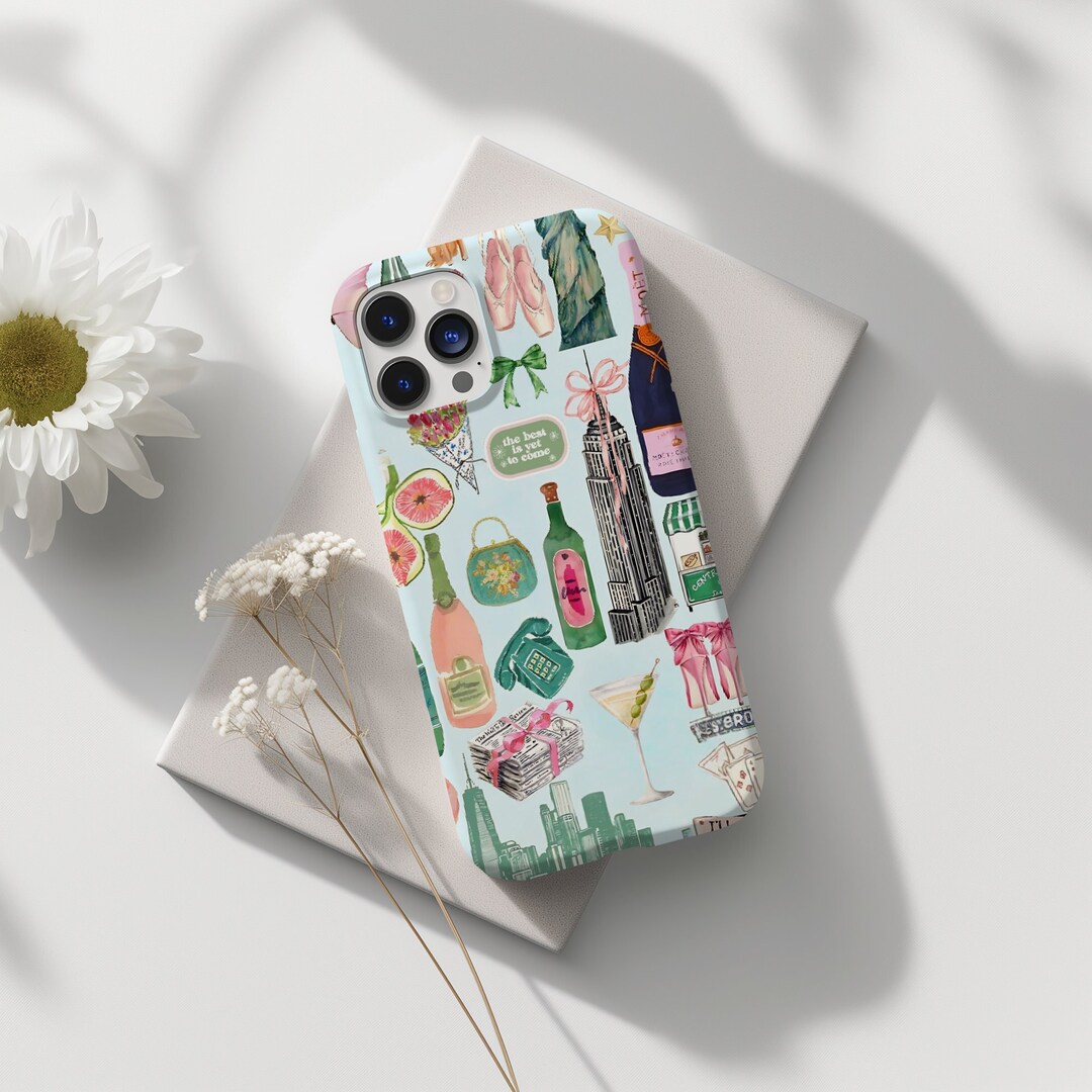 Preppy New York City Girl Collage Phone Case, Trendy Girly Coquette ...