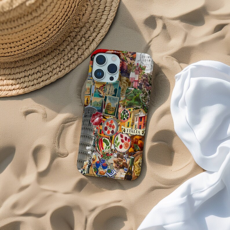 Italian Watercolor Collage Phone Case, European Summer, Travel Gift ...