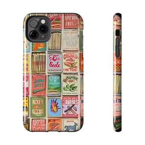 Vintage Matchbox Collage Phone Case, Retro Aesthetic, Matchbox Print ...