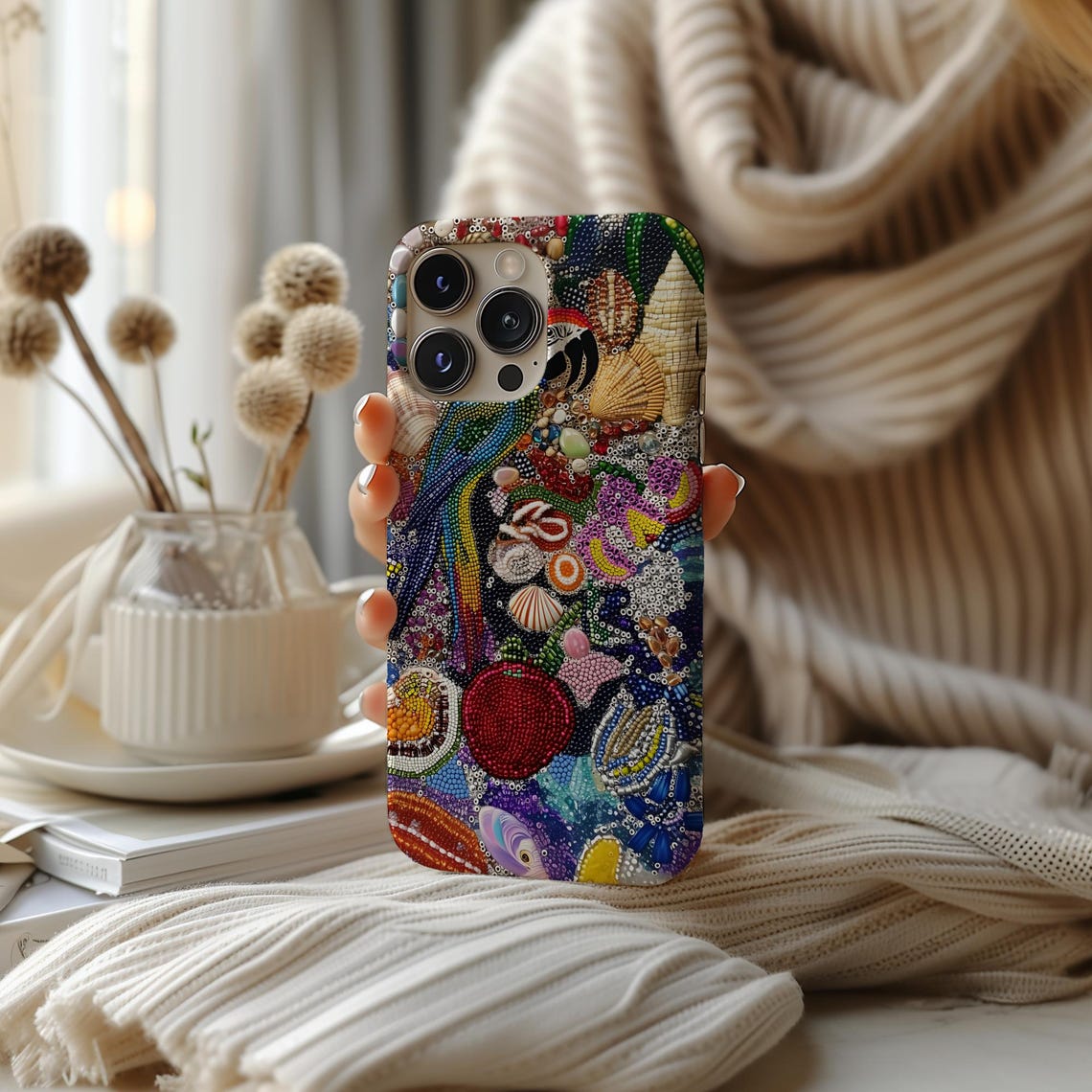 Vintage Tropical Parrot Mosaic Collage Phone Case, Mosaic Tiles Art ...