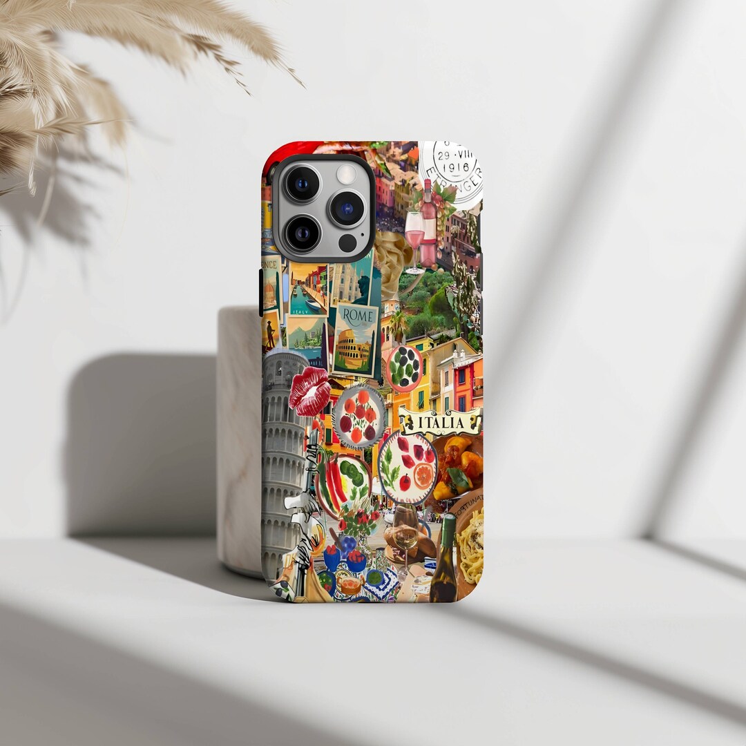 Italian Watercolor Collage Phone Case, European Summer, Travel Gift ...