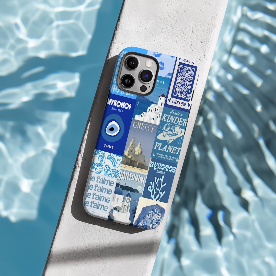 Greece Summer Themed Collage Phone Case, European Summer, Greek Summer ...