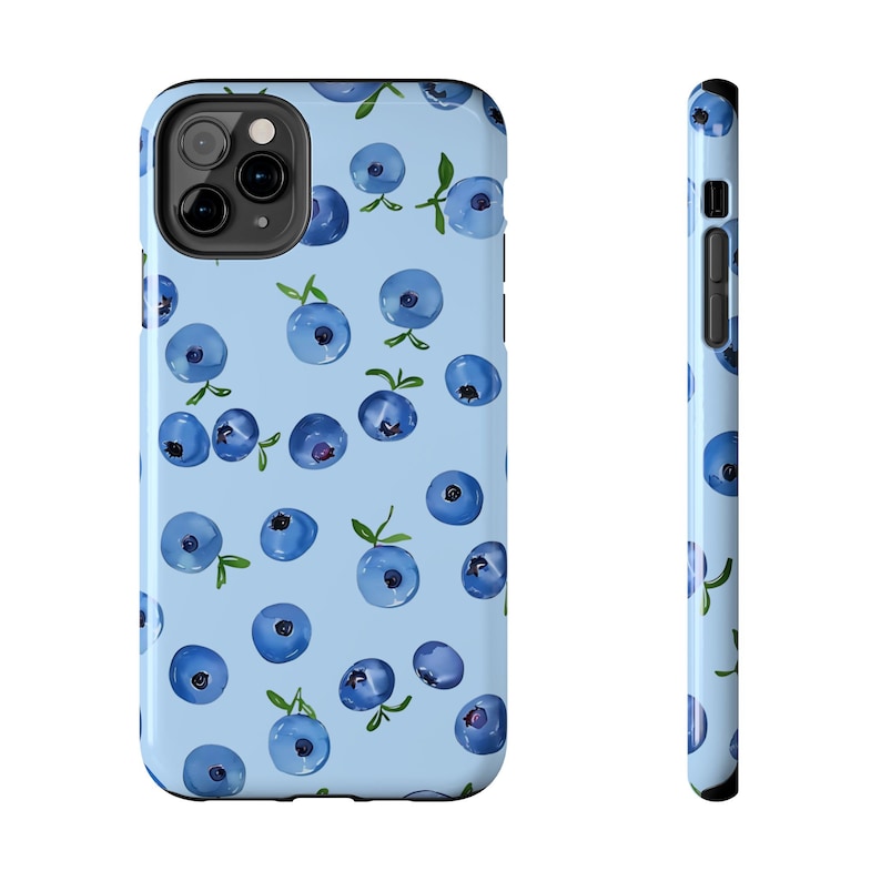 Watercolor Blueberry Milk Phone Case, Trendy Summer Spring Fruit Print ...