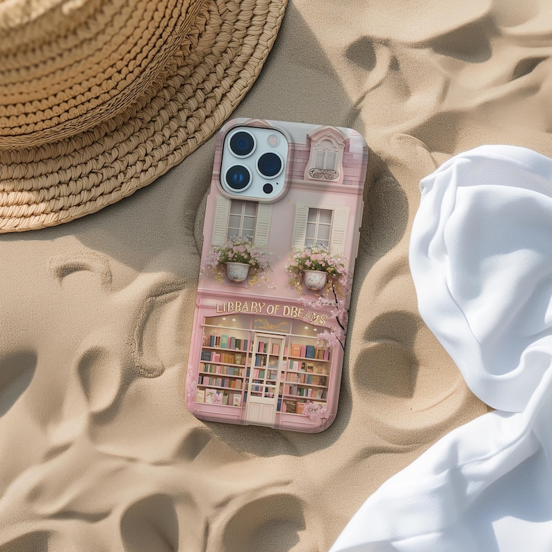 Pink Floral Coquette Bookshop Phone Case, Bookish Merch, Girly ...
