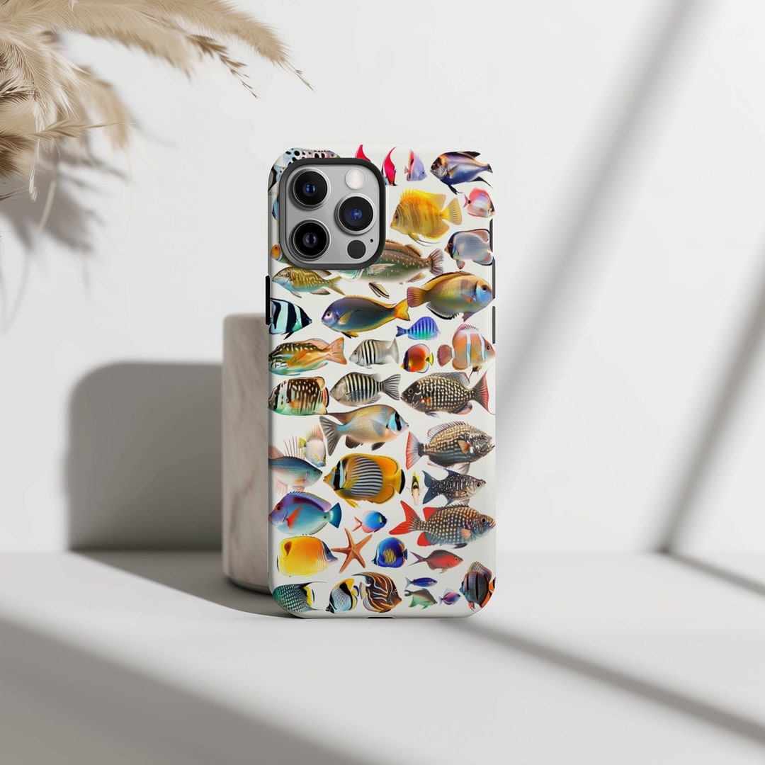 Colorful Fish Collage Phone Case, Cool Trendy Phone Case, Funny Phone ...