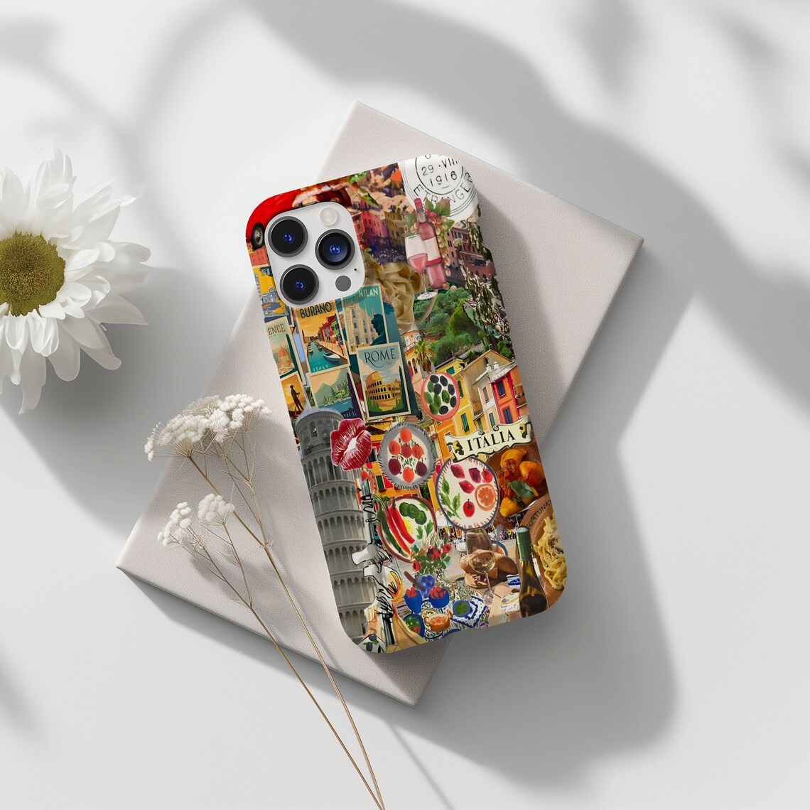 Italian Watercolor Collage Phone Case, European Summer, Travel Gift ...