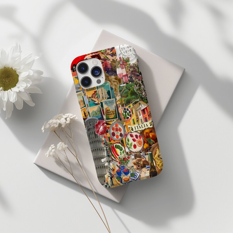 Italian Watercolor Collage Phone Case, European Summer, Travel Gift ...