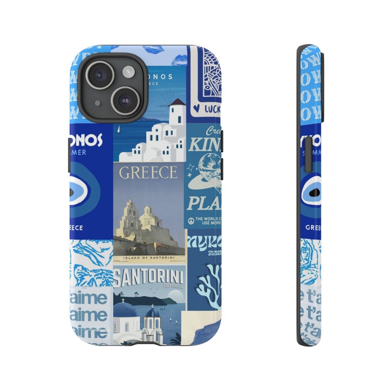 Greece Summer Themed Collage Phone Case, European Summer, Greek Summer ...