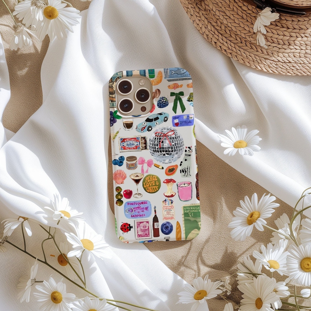 Retro Brat Summer Hipster Collage Phone Case, Trendy Vintage City Girl ...