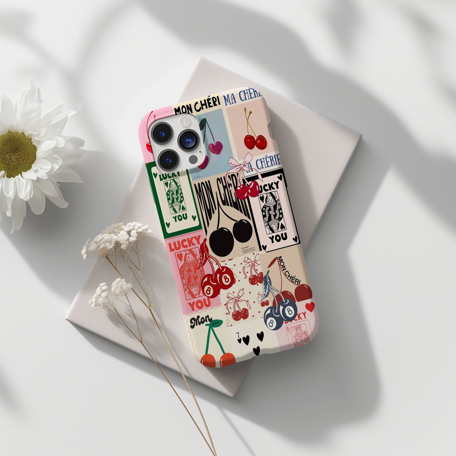 Retro Y2K Playing Cards Collage Phone Case, Y2K Coquette Aesthetic ...