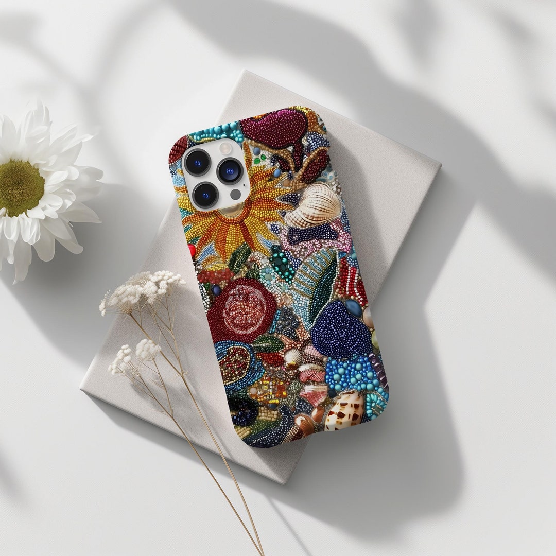 Vintage Boho Jewel Mosaic Collage Phone Case, Mosaic Gemstones, Cute ...