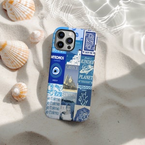 Greece Summer Themed Collage Phone Case, European Summer, Greek Summer ...