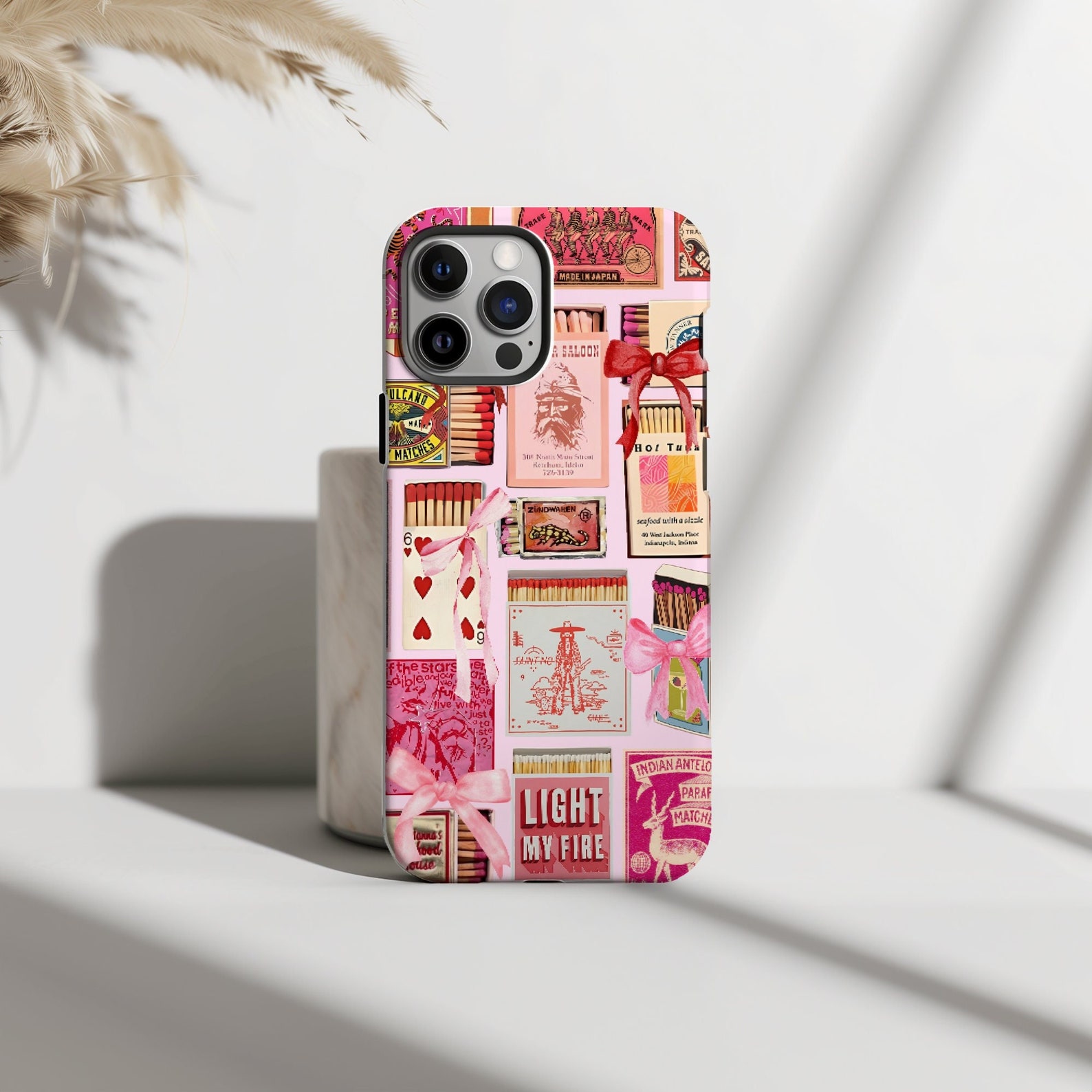 Pink Coquette Vintage Matchbox Collage Phone Case, Cute Preppy ...