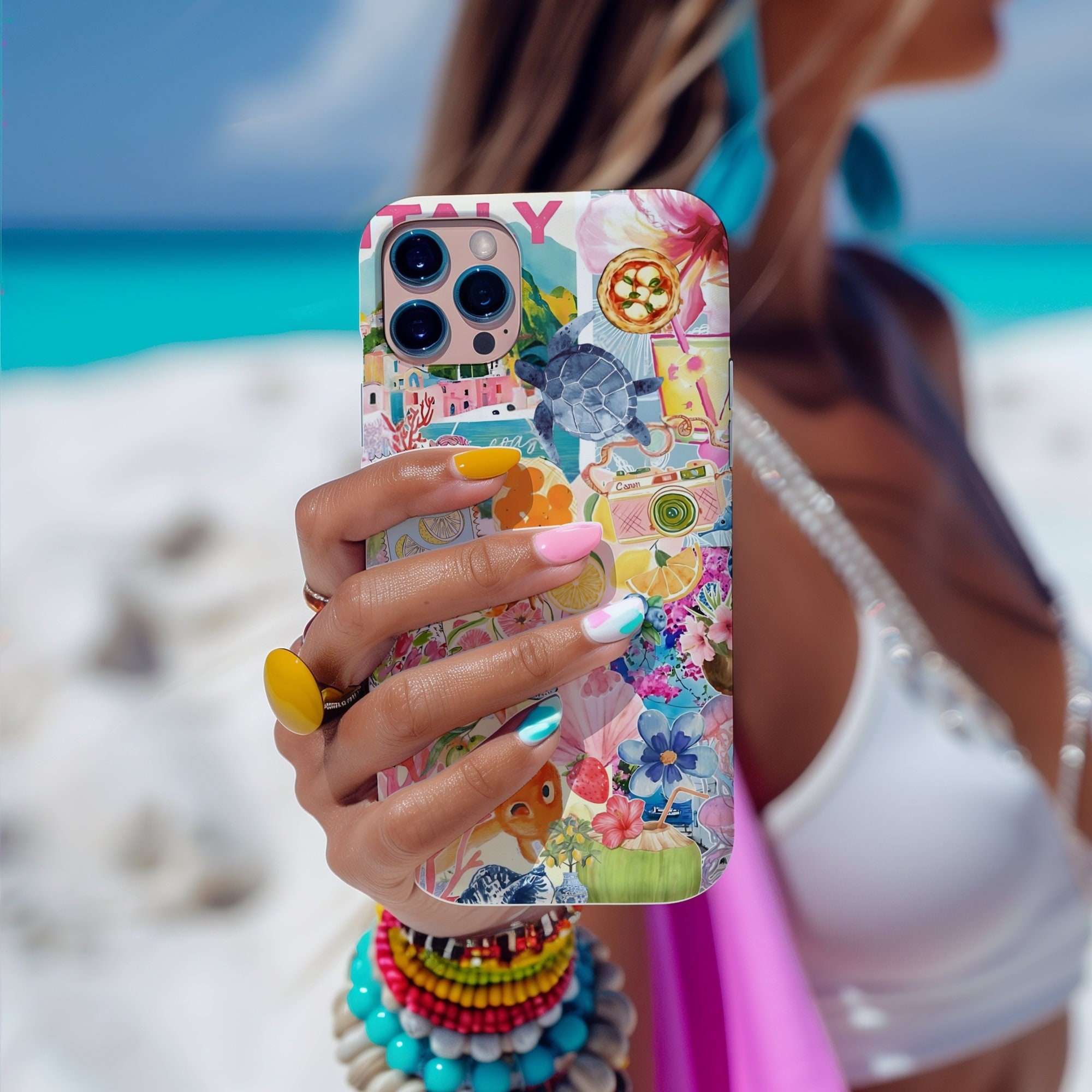 Coquette Italian Summer Collage Phone Case, European Summer, La Dolce ...