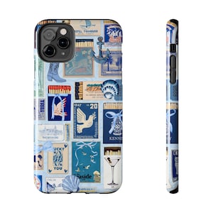 Blue Coquette Vintage Matchbox Collage Phone Case, Preppy Aesthetic ...