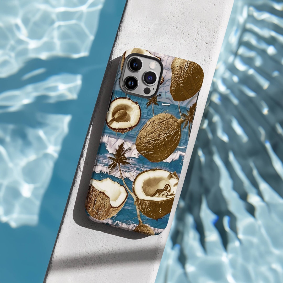 Vintage Coconut Girl Collage Phone Case, Beach Tropical Phone Case ...