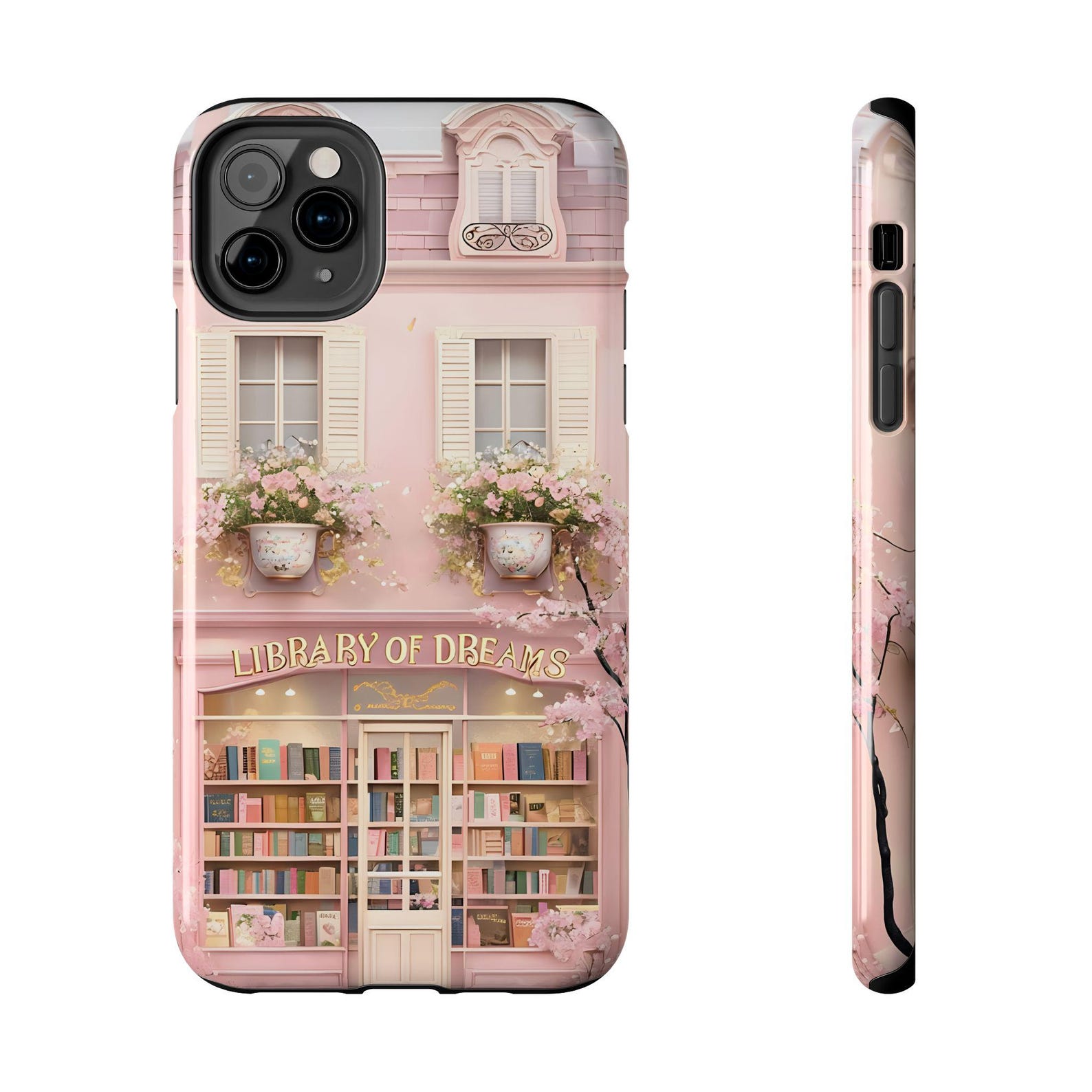 Pink Floral Coquette Bookshop Phone Case, Bookish Merch, Girly ...