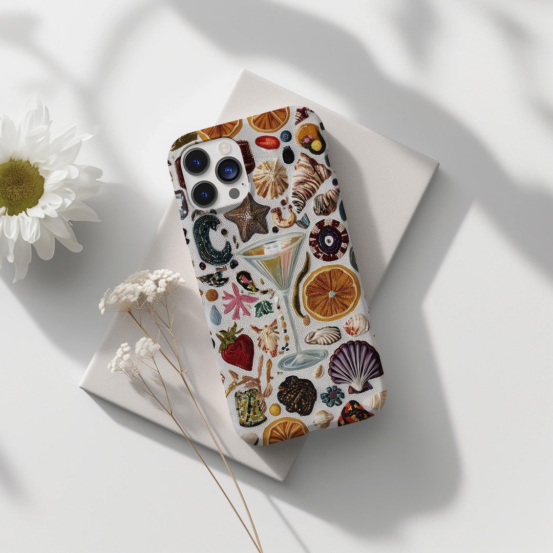 Vintage City Girl Dirty Martini Mosaic Collage Phone Case, Retro ...