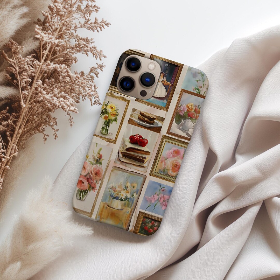 Vintage Watercolor Artwork Frames Collage Phone Case, Floral Paintings ...