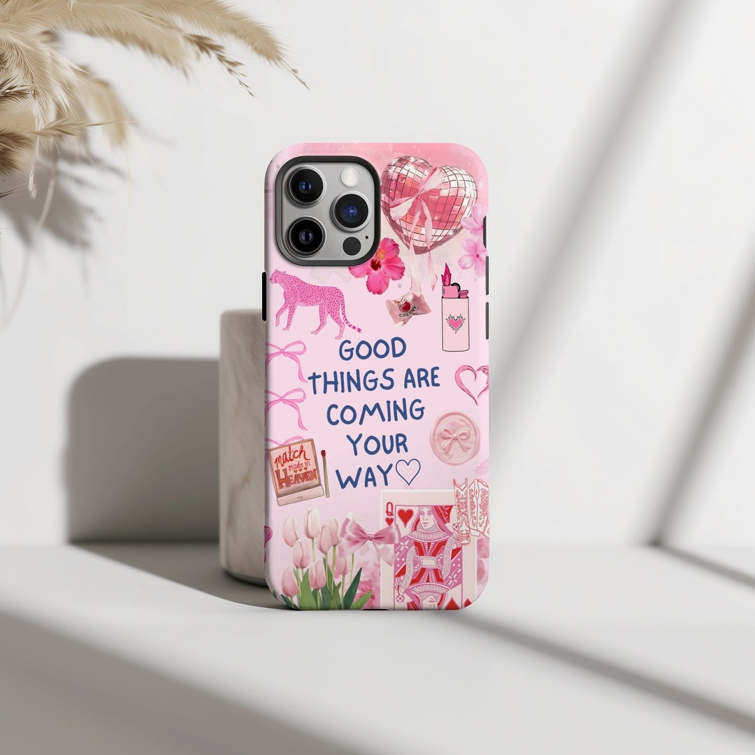 Girly Positive Affirmations Collage Phone Case, Preppy Coquette ...