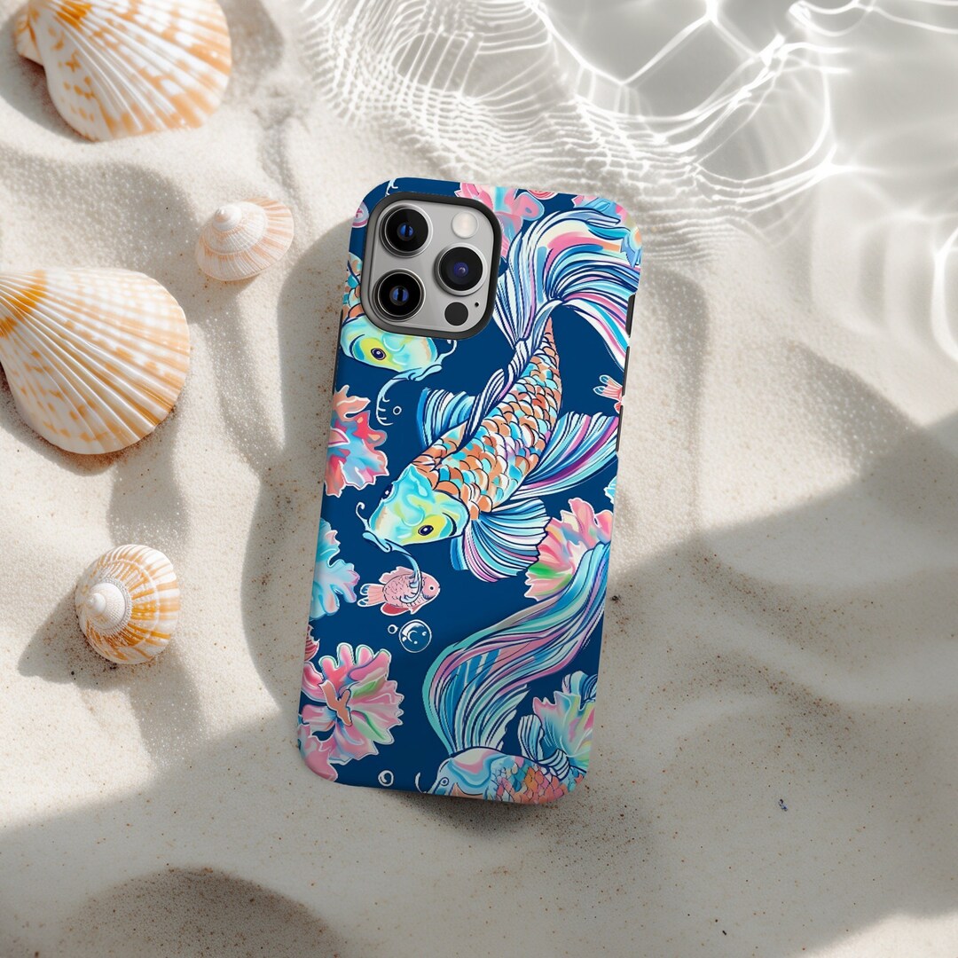 Watercolor Koi Fish Phone Case, Japanese Fish Print, Beach Phone Case ...