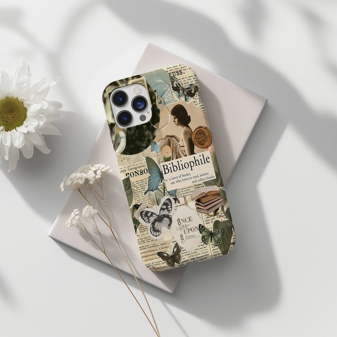 Vintage Book Collage Phone Case, Book Girl Phone Case, Book Lover ...