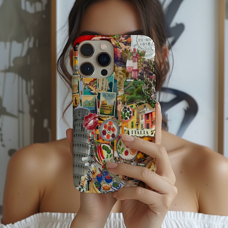 Italian Watercolor Collage Phone Case, European Summer, Travel Gift ...
