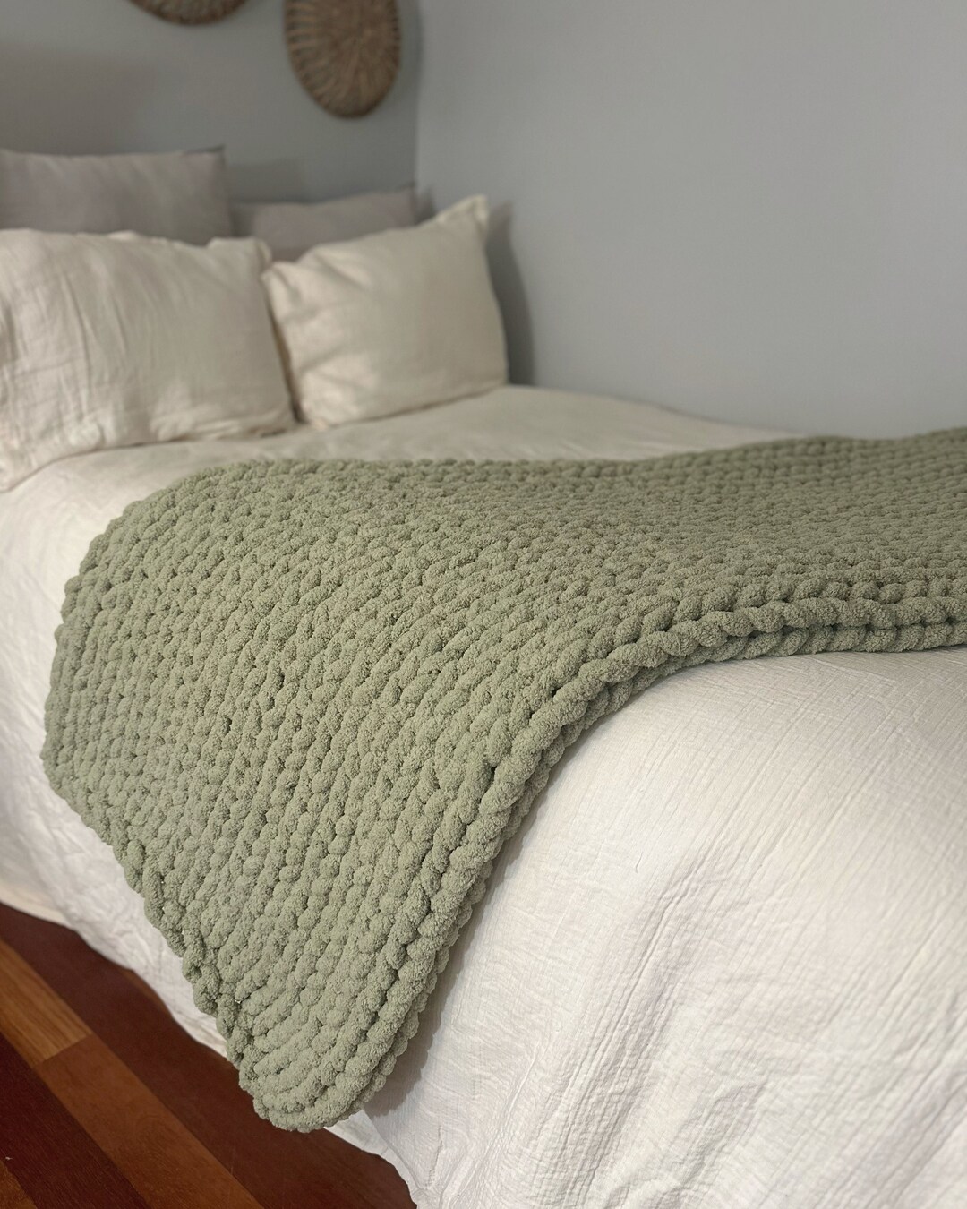 Large Chunky Knit Blanket - Etsy