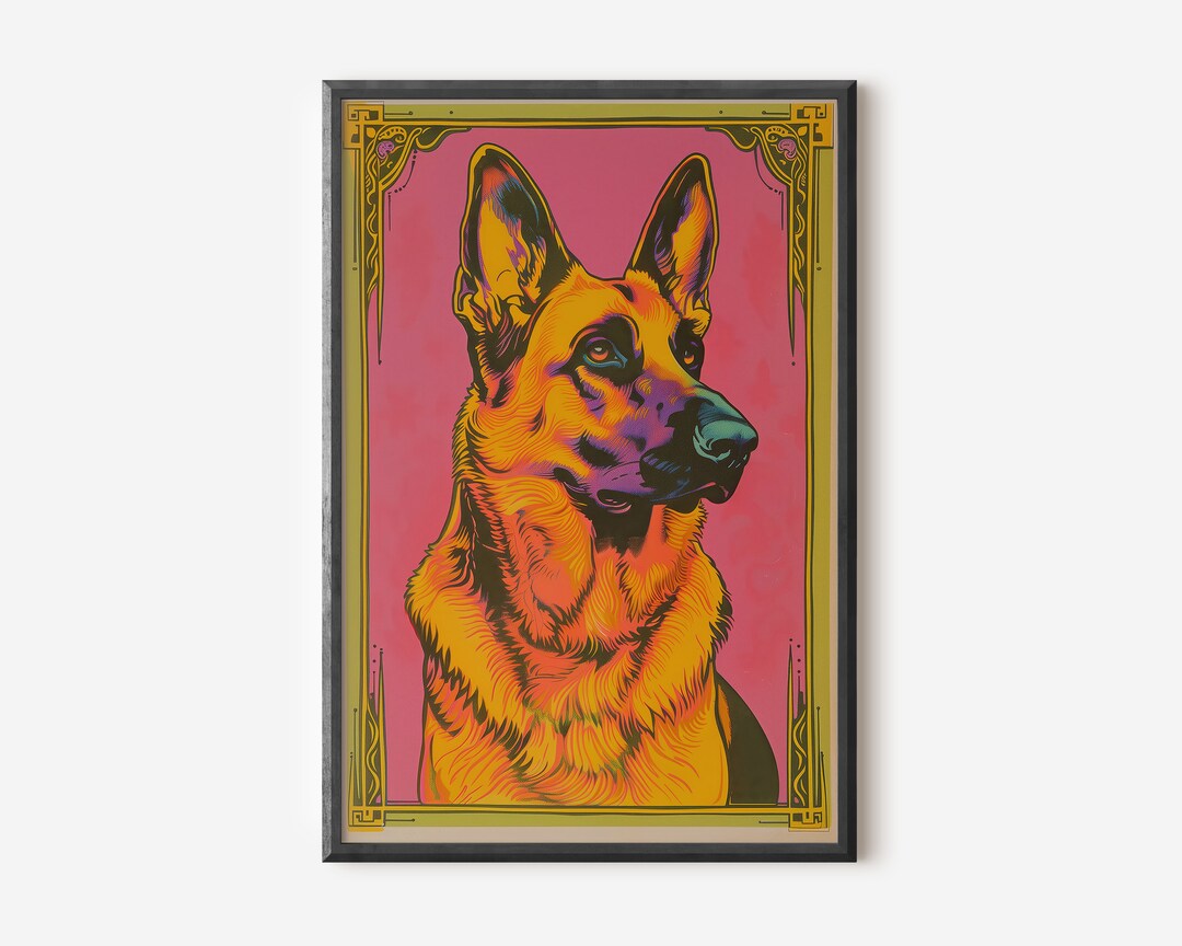 Pop Art German Shepherd Print - Bold & Vibrant Canine Art Poster - Art ...