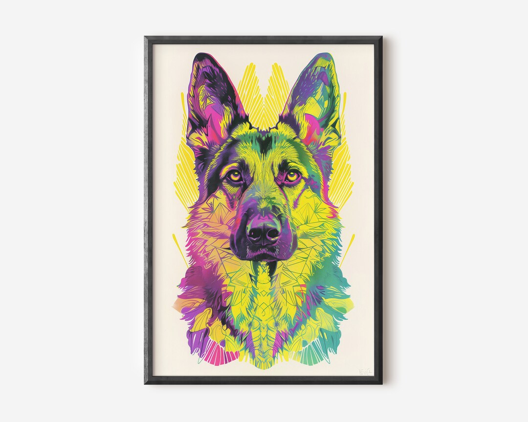 Color Splash German Shepherd Portrait - Abstract Dog Art Print - Etsy