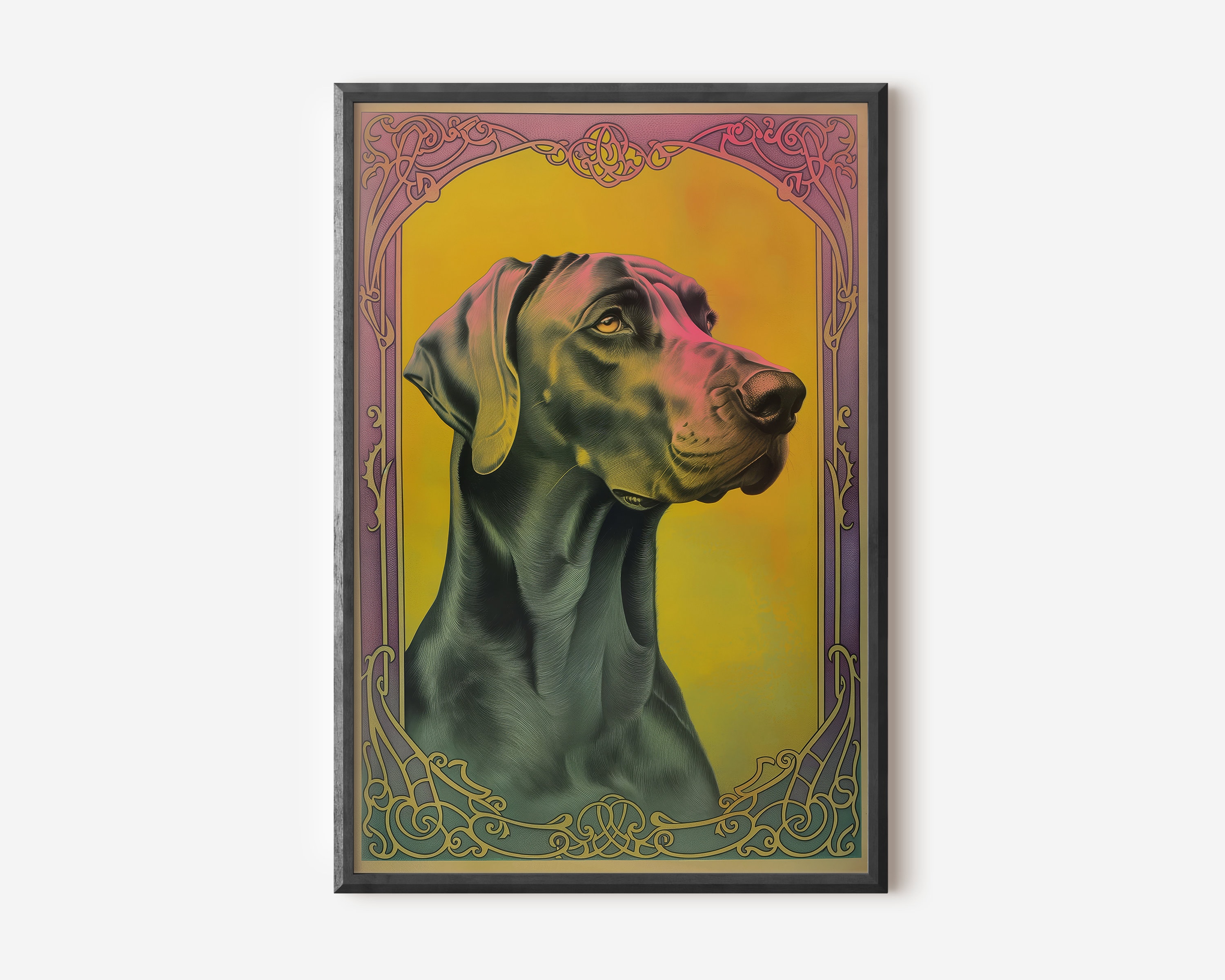 Regal Great Dane Art Print in Art Nouveau Frame - Digital Download ...