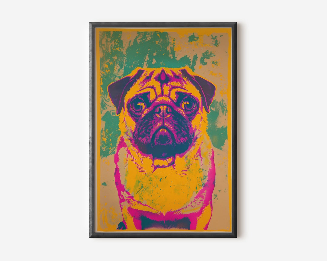 Urban Graffiti Pug Portrait - Bold Abstract Animal Art - Contemporary ...
