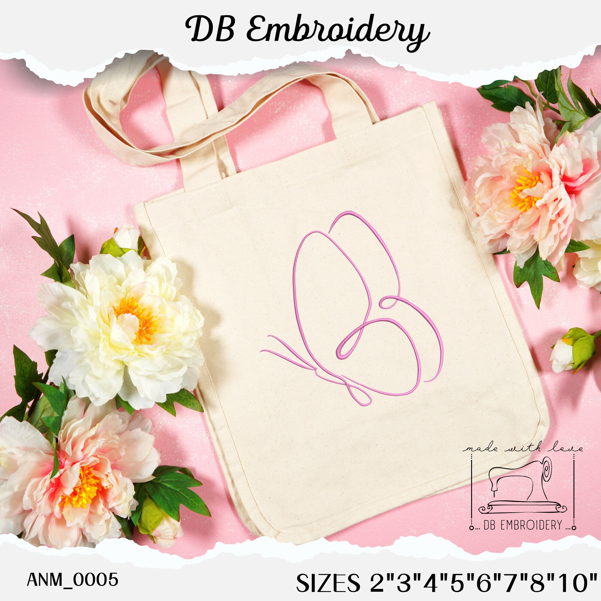 Butterfly Embroidery Design, Instant Download, Multi Format, PES, DST ...