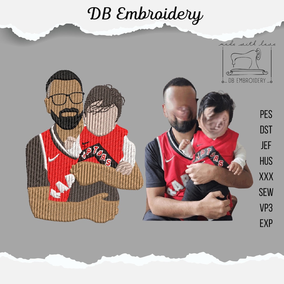 Custom Photo to Embroidery Design, Personalized Embroidered Portrait ...