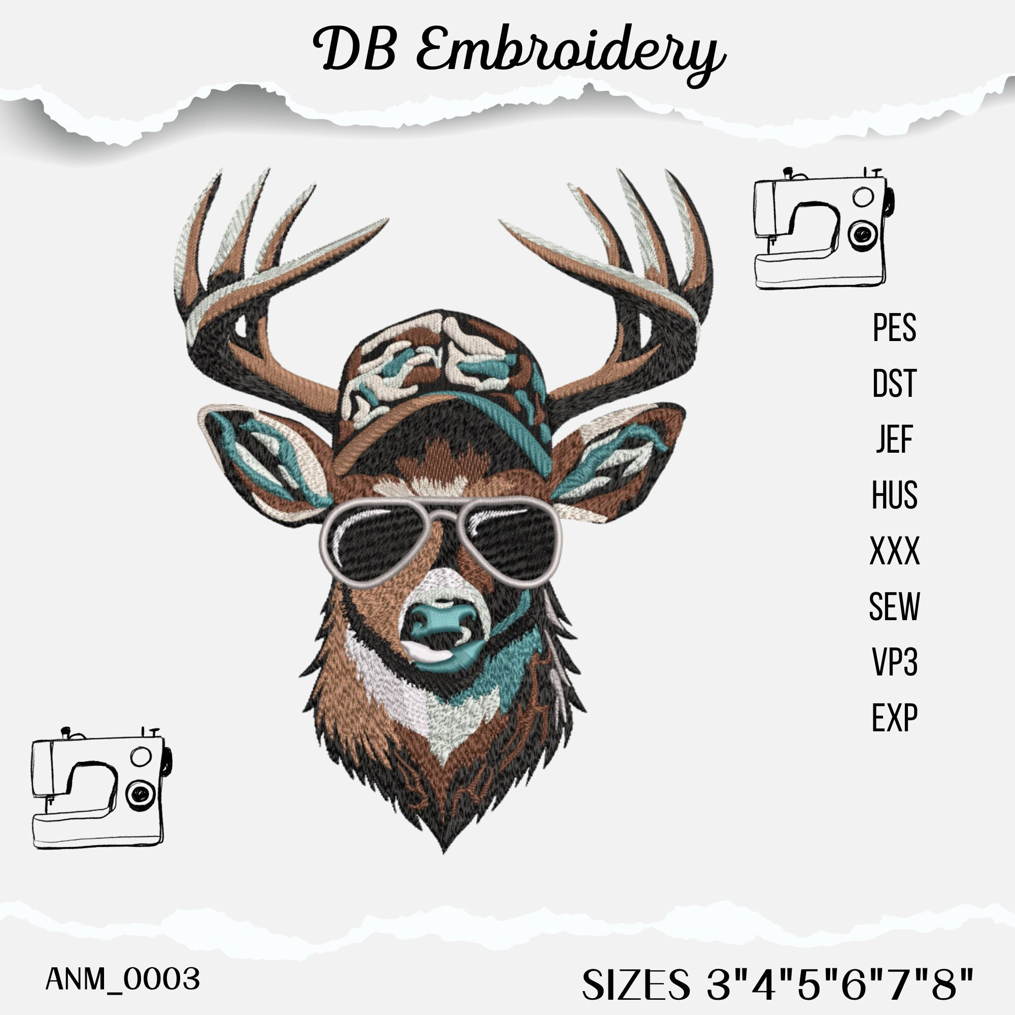 Trendy Deer & Bumblebee Embroidery Designs: PES, DST, JEF (digital ...