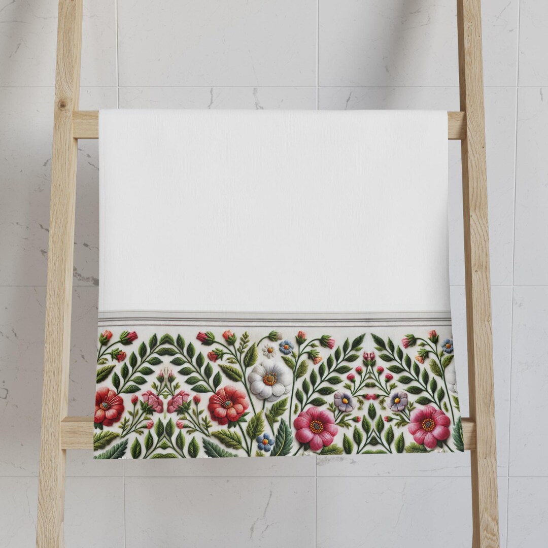 Floral Hand Towel, Wildflower Kitchen Towel, Spring Flower Towel ...