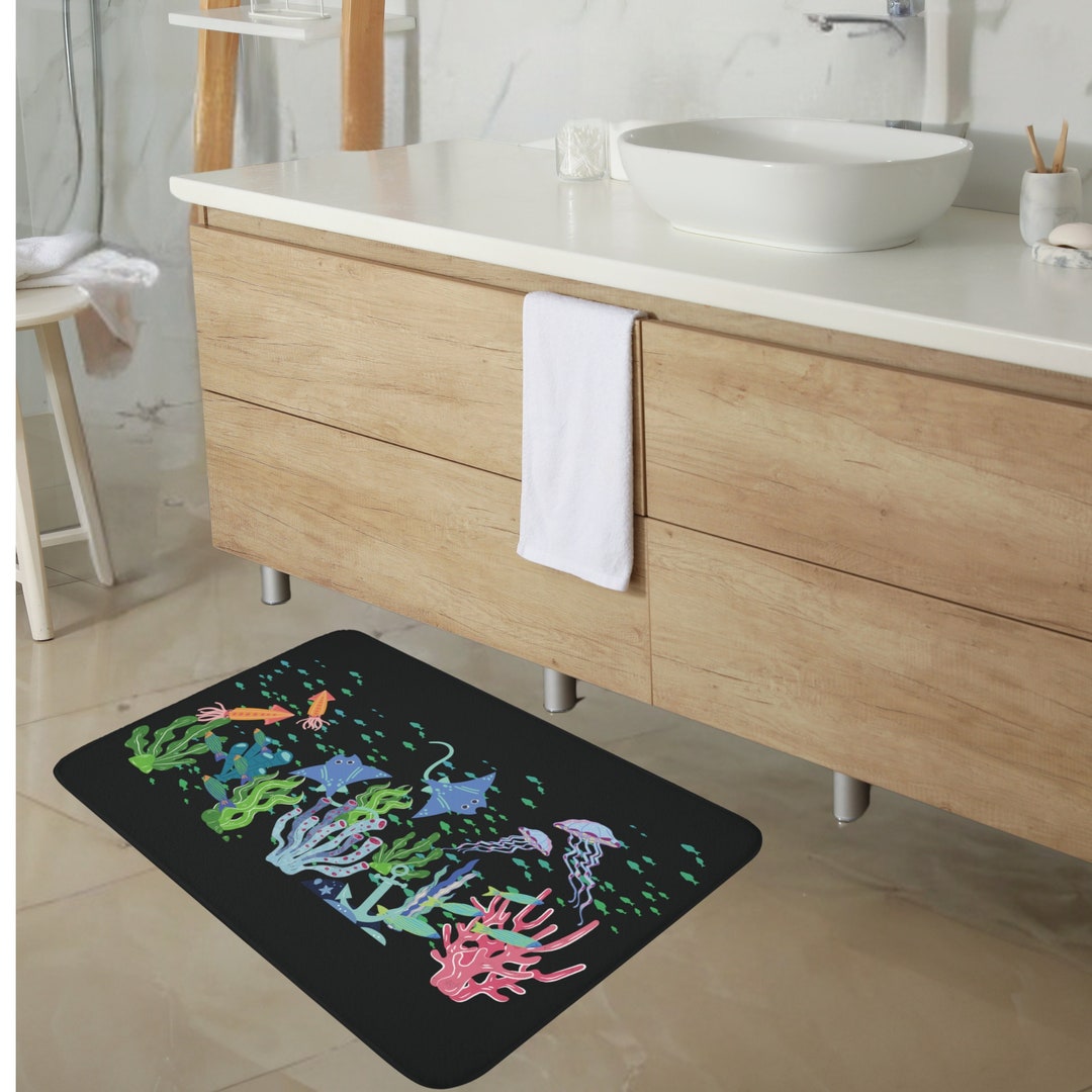 Under the Sea Bath Mat: Memory Foam Nautical Bathroom Decor - Etsy