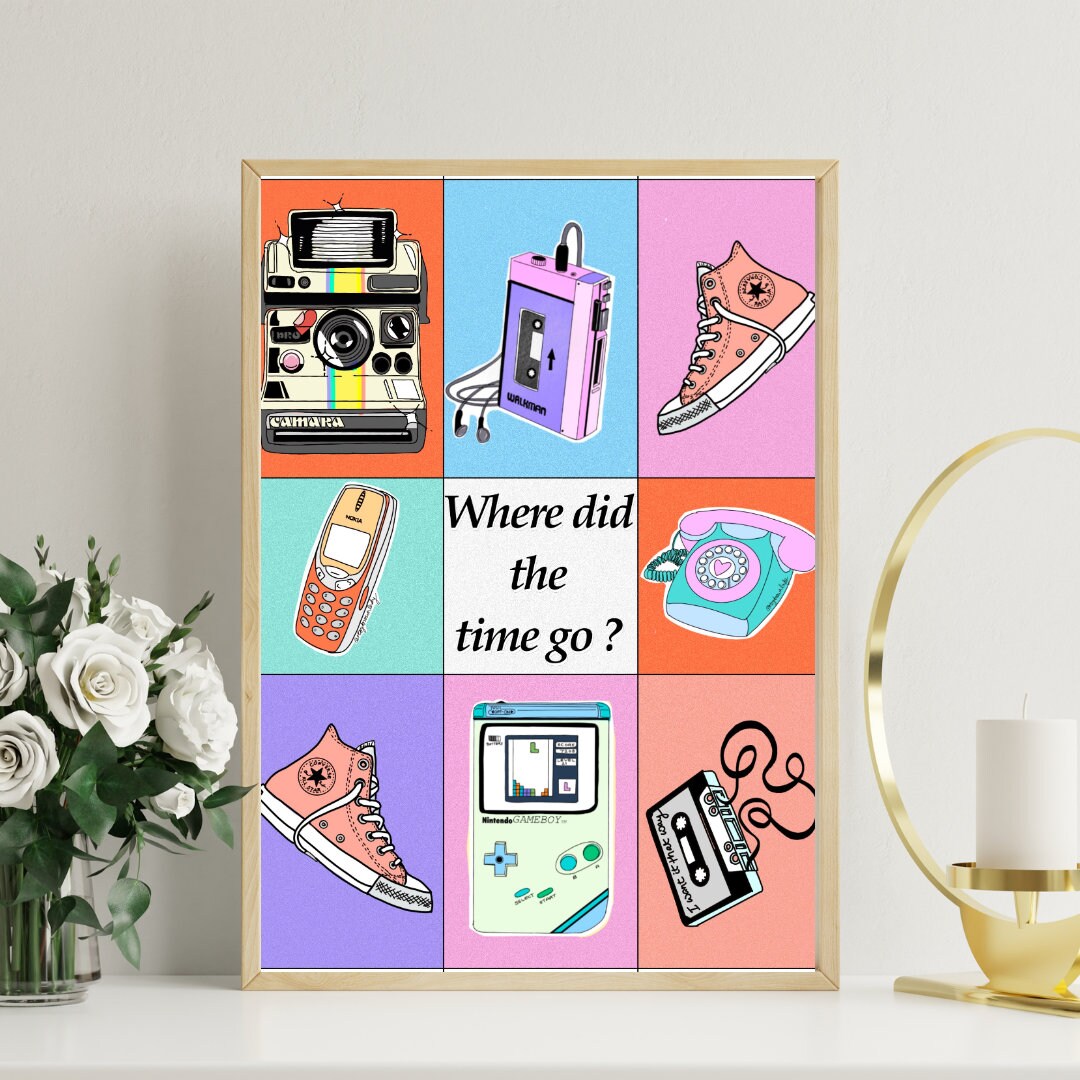 Retro Art, 90s Themed Art, Millennial Art, Funky Millennials, 90s ...