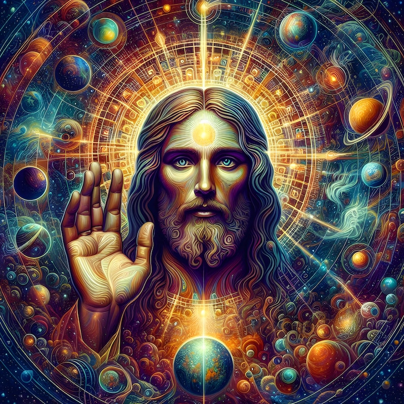 Cosmic Christ Modern Bible Wall Art Print Christian Artwork Digital ...